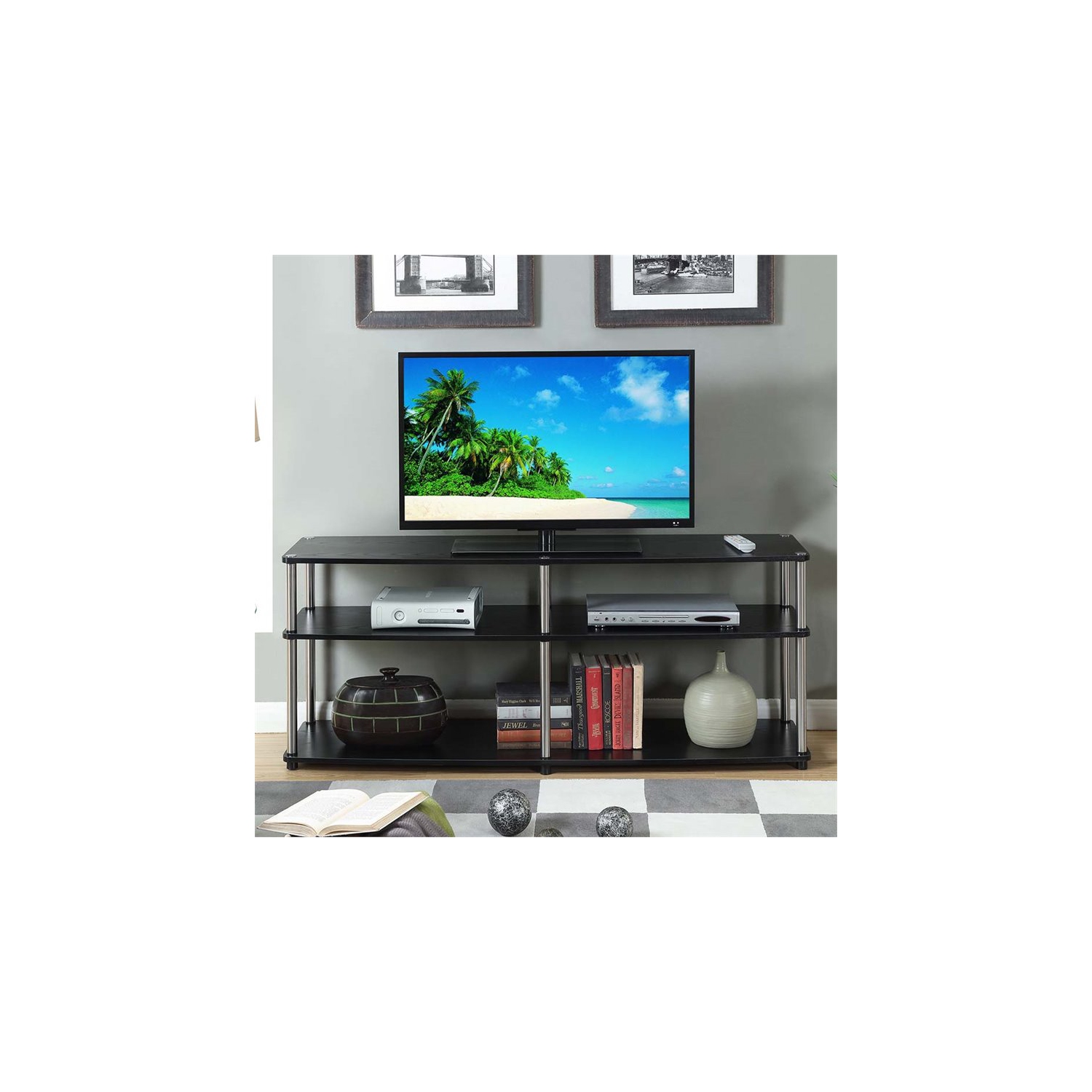 Meuble pour téléviseur de 60 po à 3 niveaux Designs2Go de pratique ...