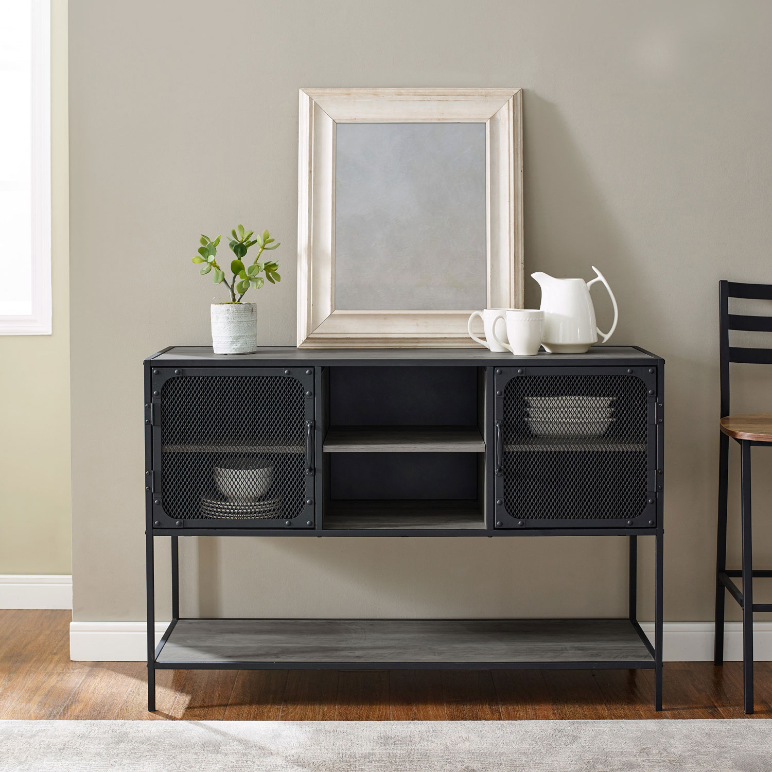 48 Inch Industrial Buffet Sideboard Reclaimed Barnwood By, 44% OFF