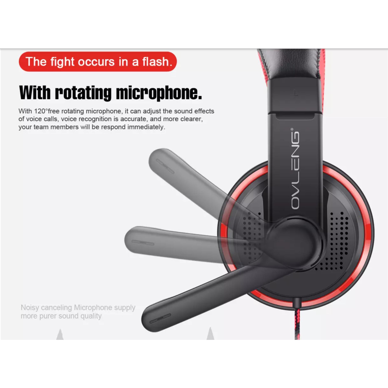Ovleng® U200 USB Surround sound Gaming Headset with Mic phone -Black ...