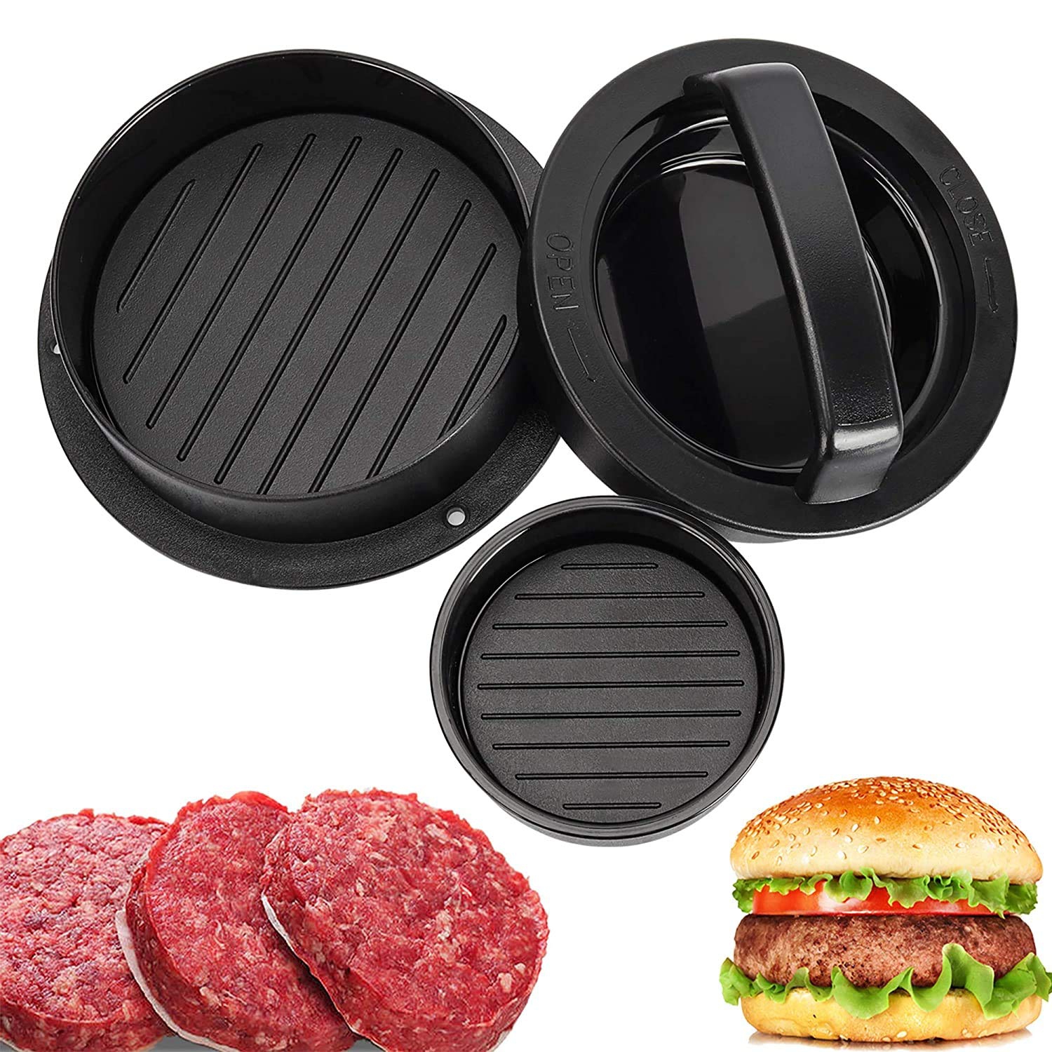 Hamburger Patty Maker Press 3 In 1 Stuffed Burger Large Non Stick 最安値に挑戦！