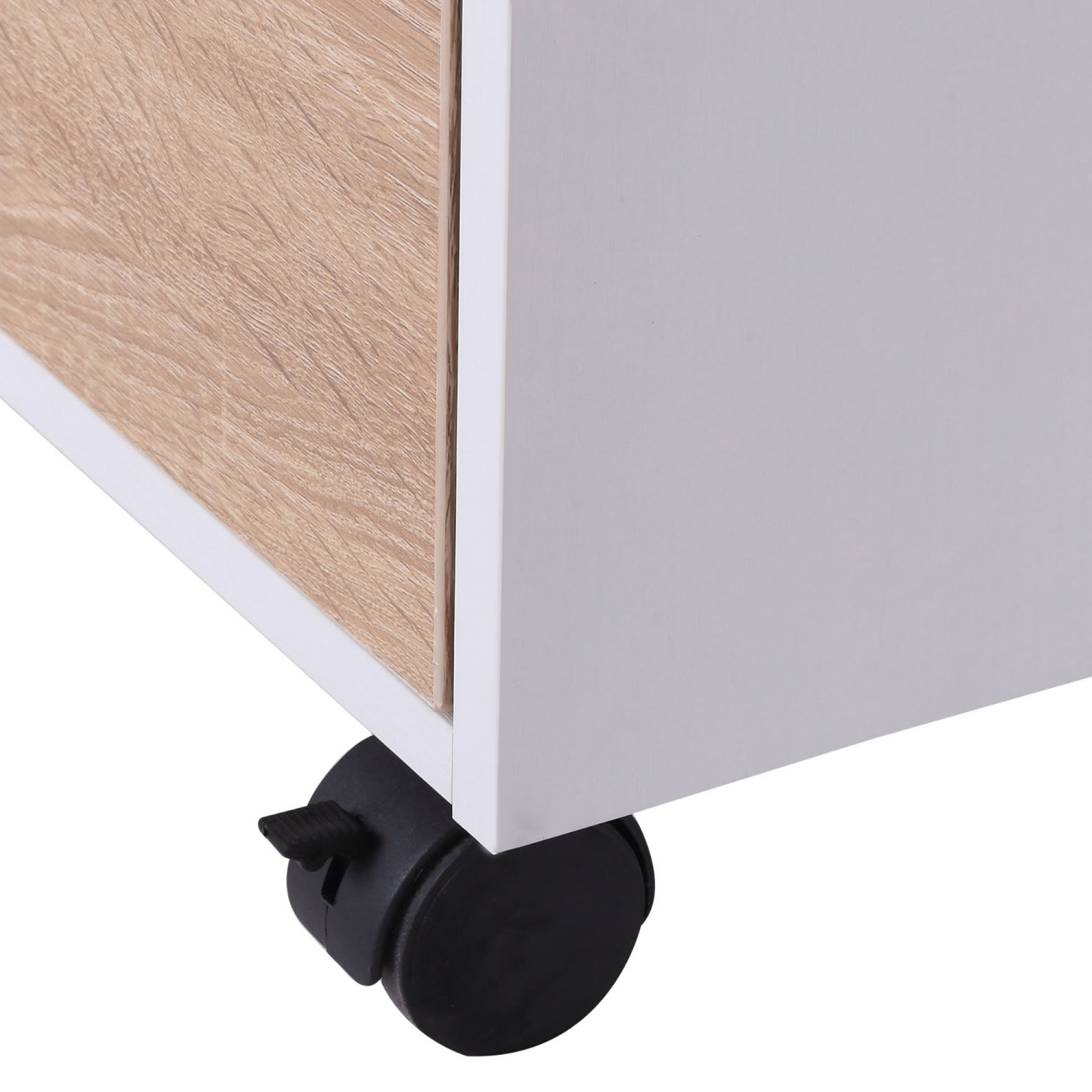 HOMCOM 3 Drawer File Cabinet, Mobile Vertical Filing Cabinet with ...