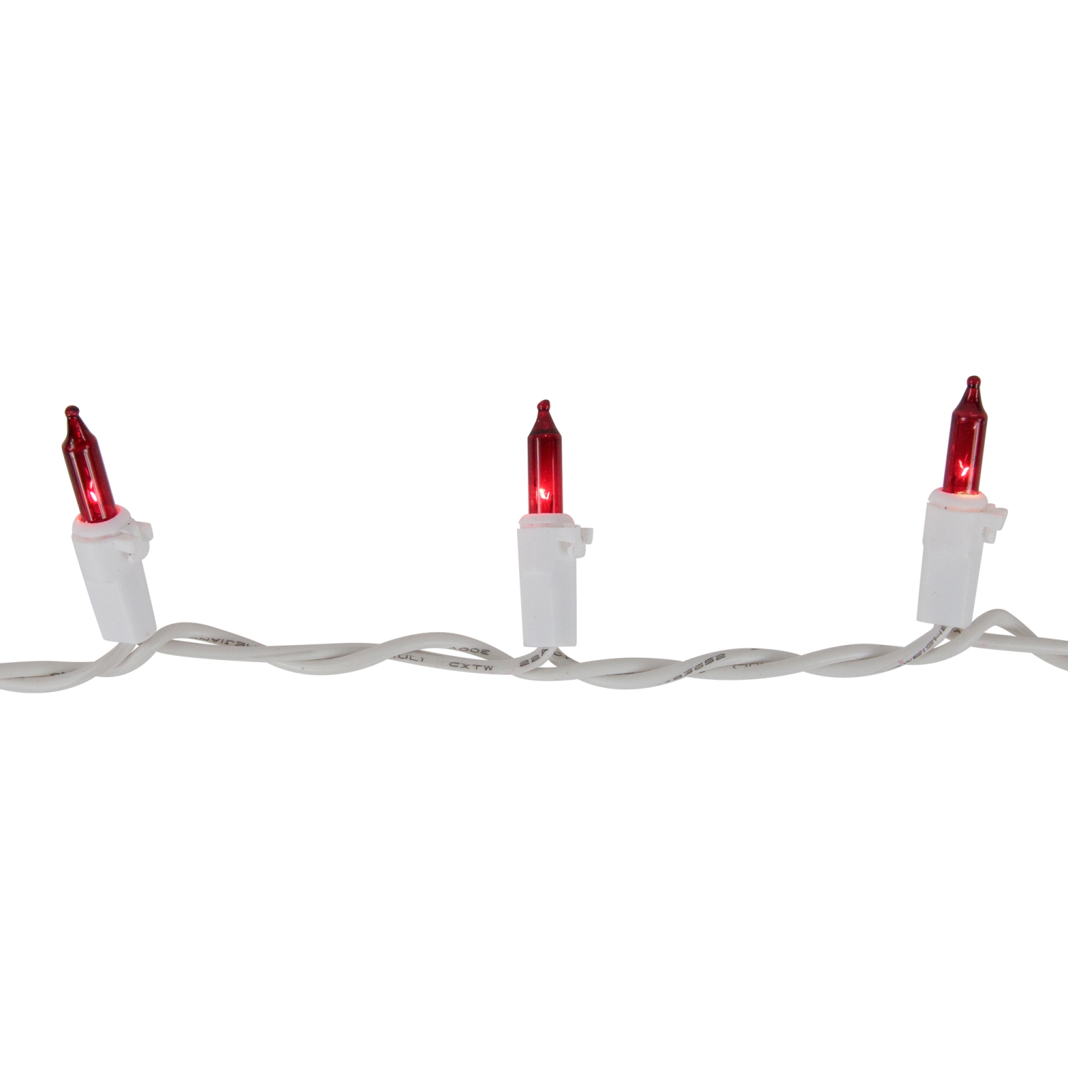 50-Count Red Mini String Christmas Light Set, 10ft White Wire | Best ...