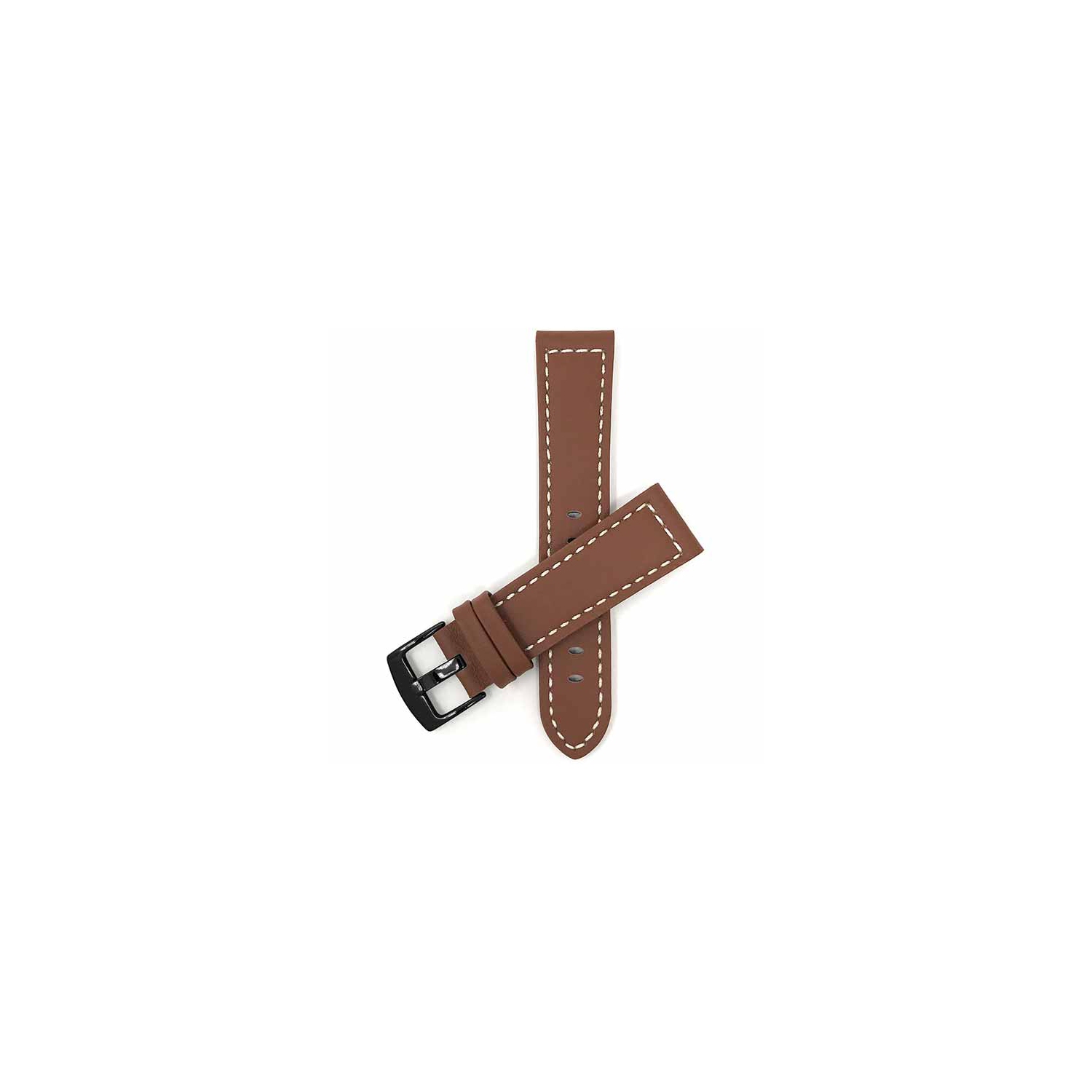 Bandini Thick Leather Racer Smartwatch Strap, White Stitch For Skagen ...