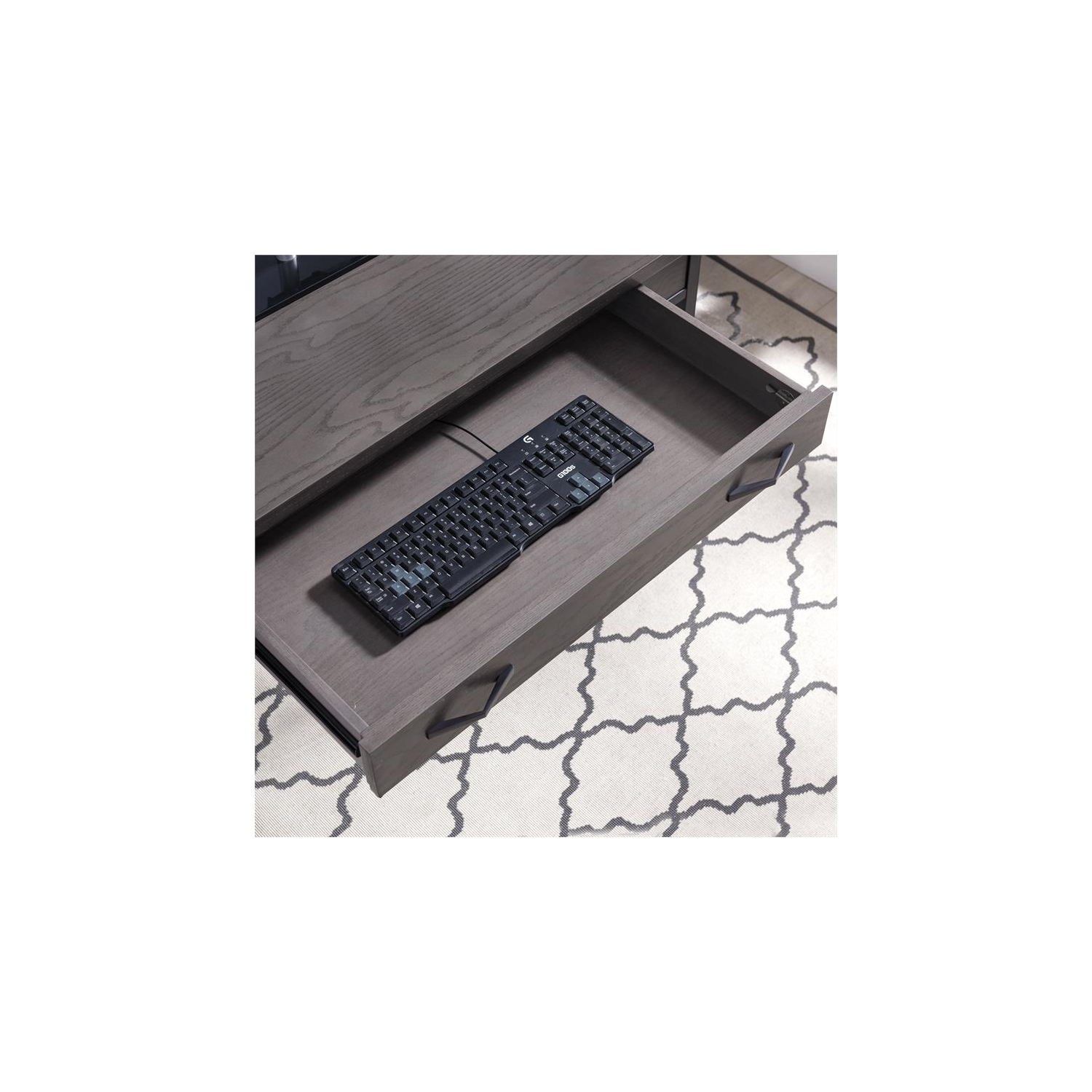 Leick Home Chisel & Forge Writing/Computer Desk in Matte Black Metal ...