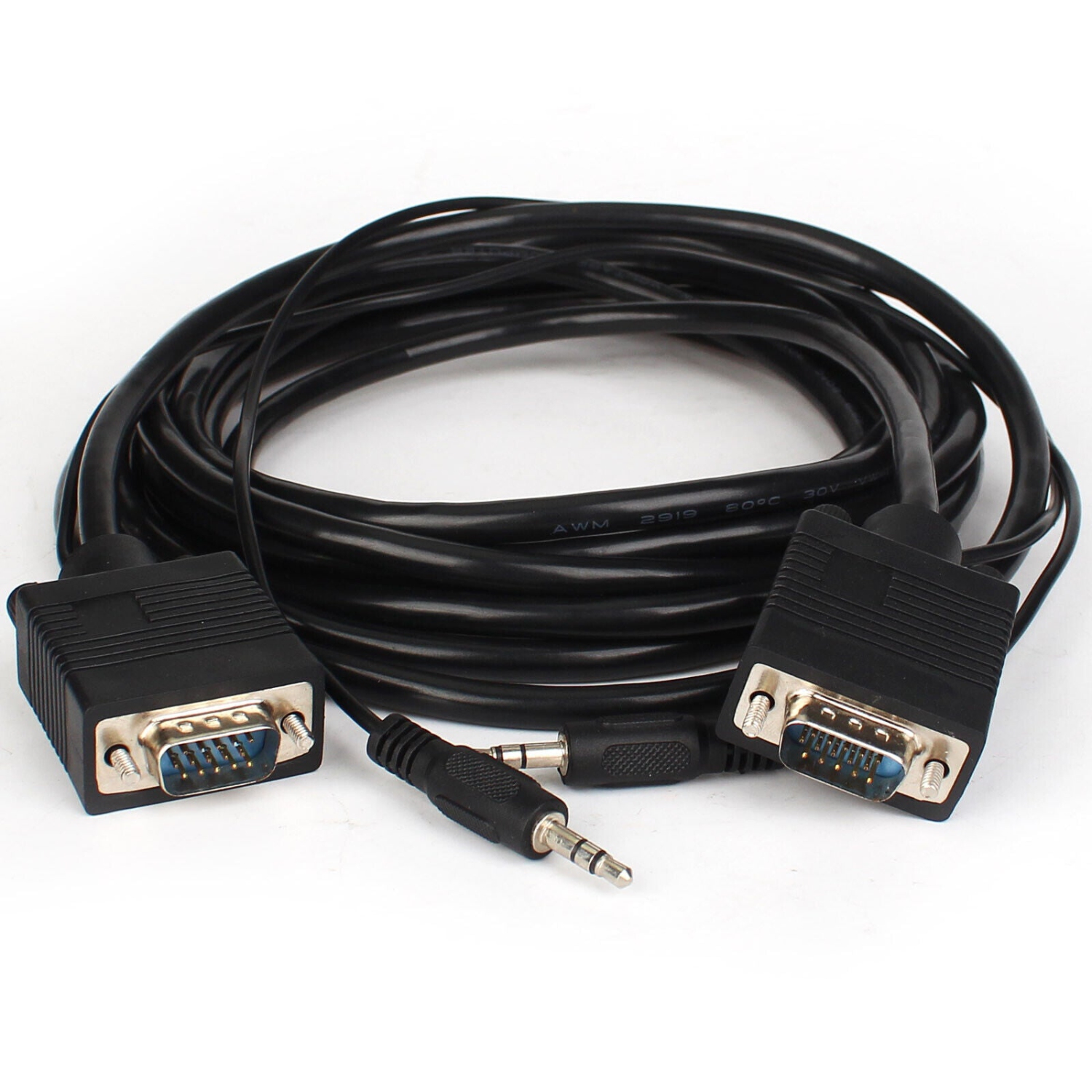 VGA Cable with Audio (SVGA Monitor Cable with 3.5mm Stereo Audio) 6 ...