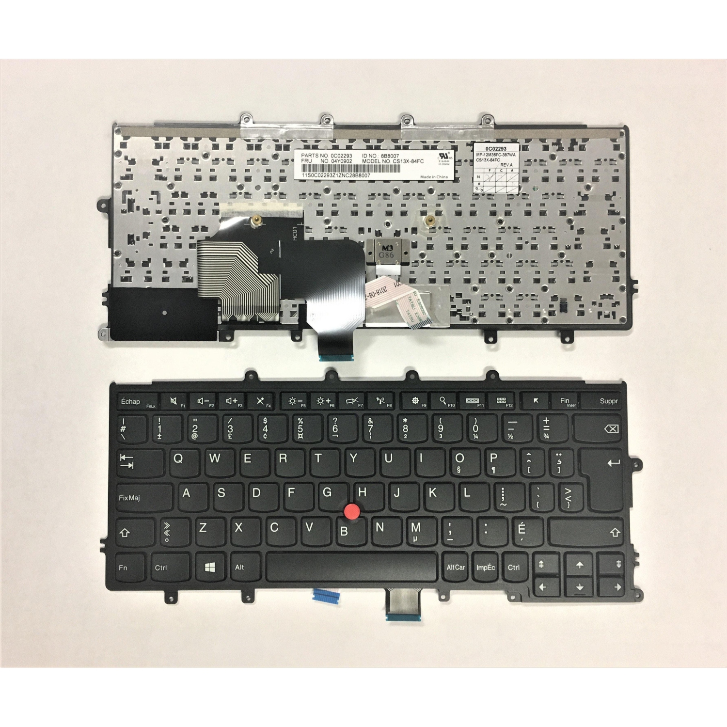 High-Quality Bilingual Lenovo CA Replacement Keyboard Model 04Y0902 for ...