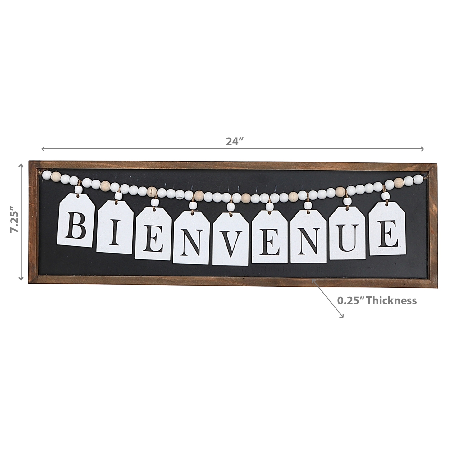 Maison Concepts Framed Wood Hanging Beaded Bienvenue Sign | Best Buy Canada