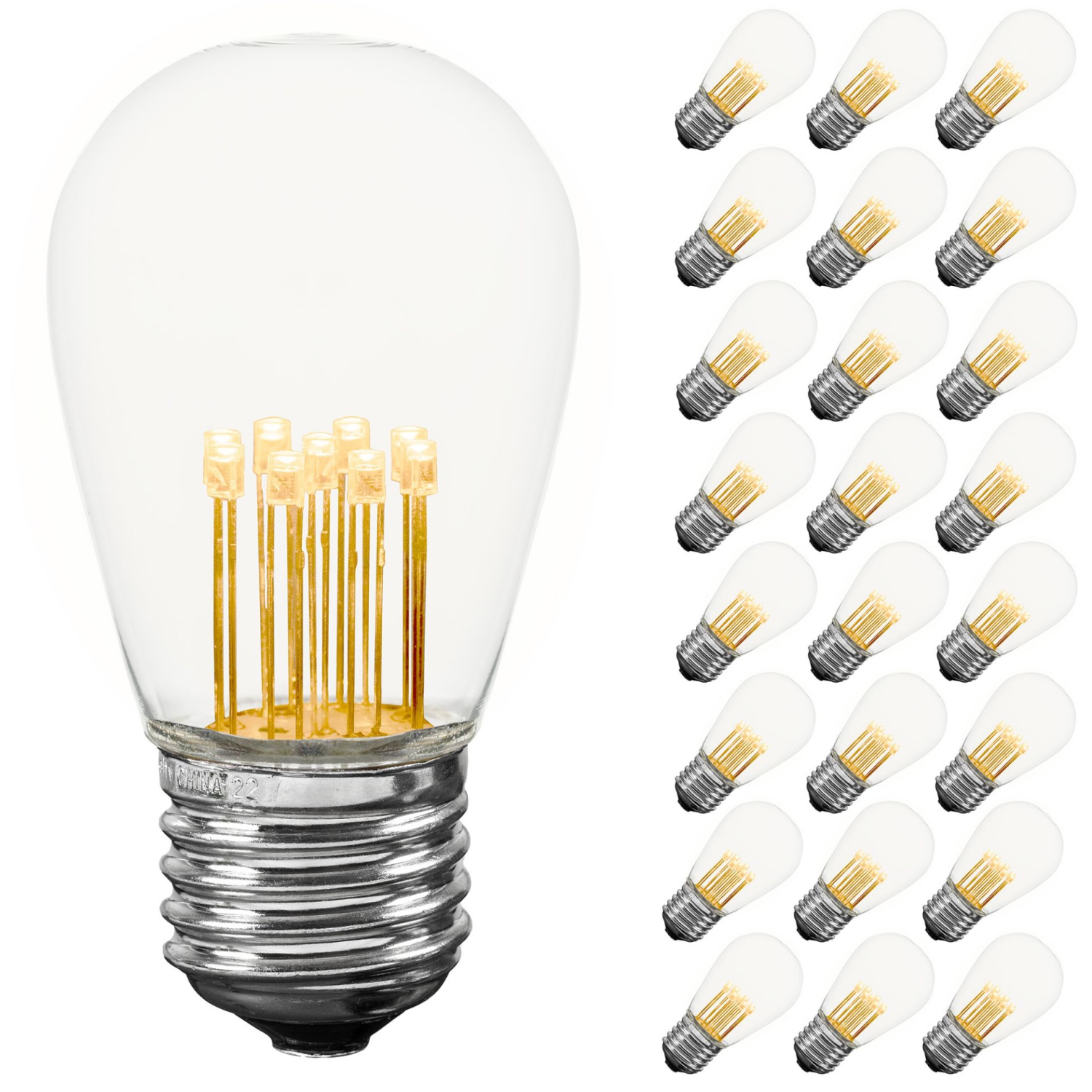 Novelty Lights LED S14 Outdoor Patio Edison Replacement Bulbs, E26 ...