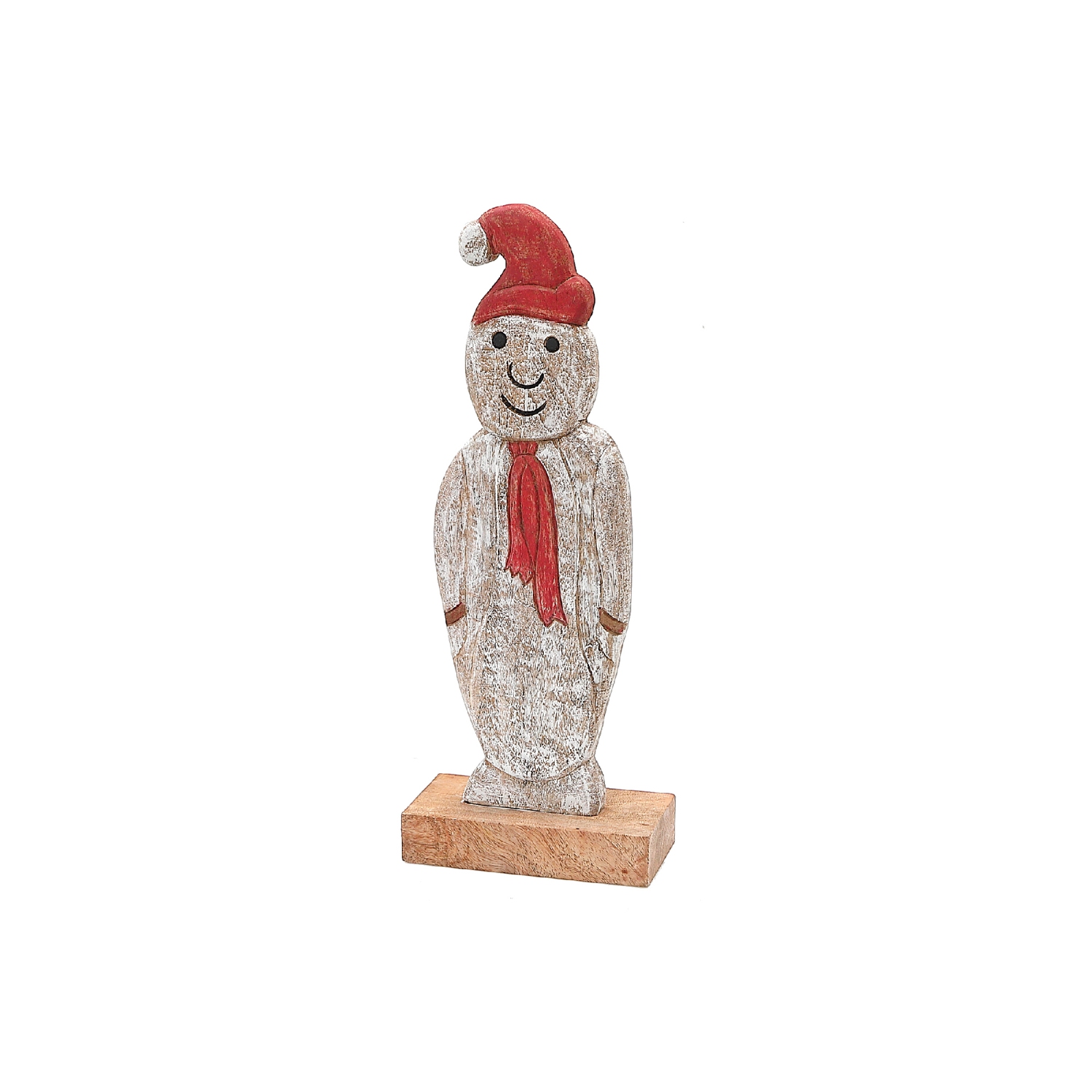 Maison Concepts Christmas Mango Wood Snowman On Base | Best Buy Canada