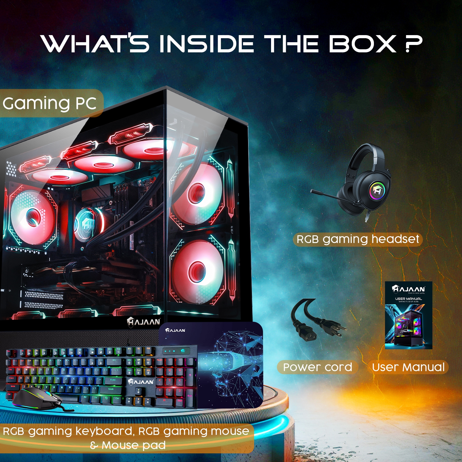 HAJAAN Gaming PC Tower Desktop - MSI 27" Curved Gaming Monitor - RTX ...
