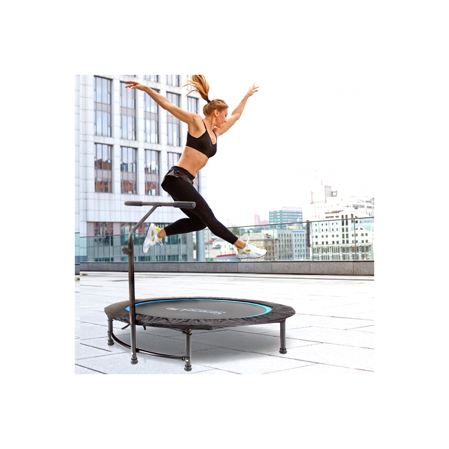 Pro Aerobics Fitness Trampoline - Portable Gym Sports Trampoline with ...