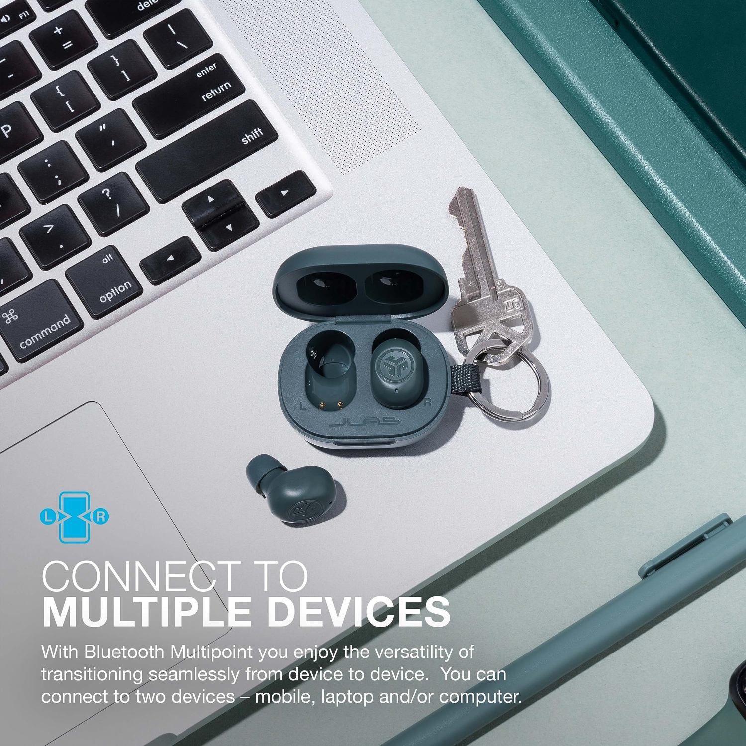 JMini True Wireless Bluetooth Earbuds + Charging Case - Sage - IP55 ...
