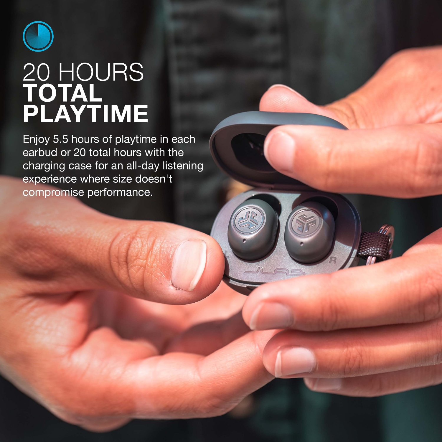 JMini True Wireless Bluetooth Earbuds + Charging Case - Sage - IP55 ...