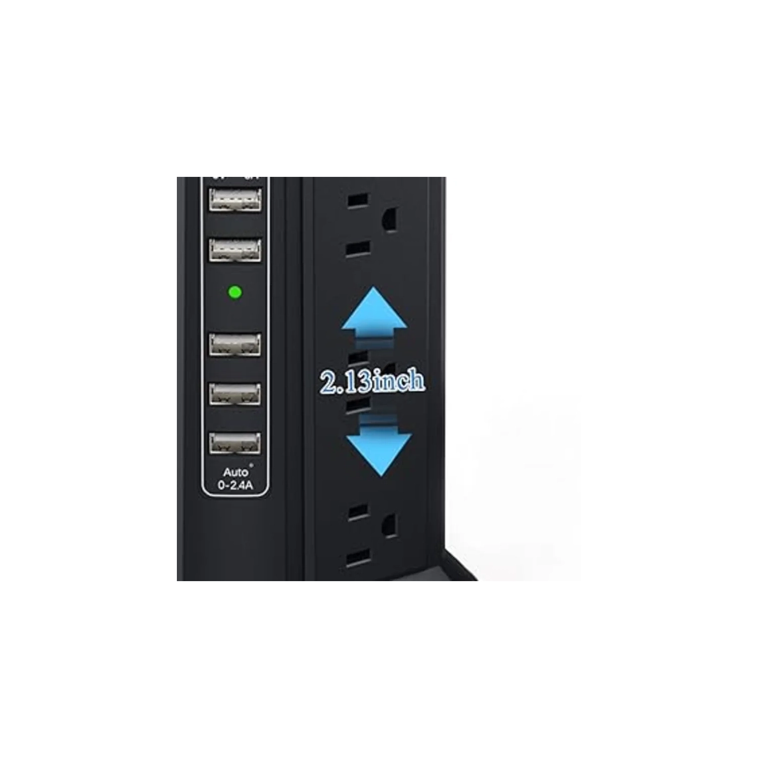 Tower Power Bar Surge Protector PASSUS | 10FT Extension Cord, 5 USB ...