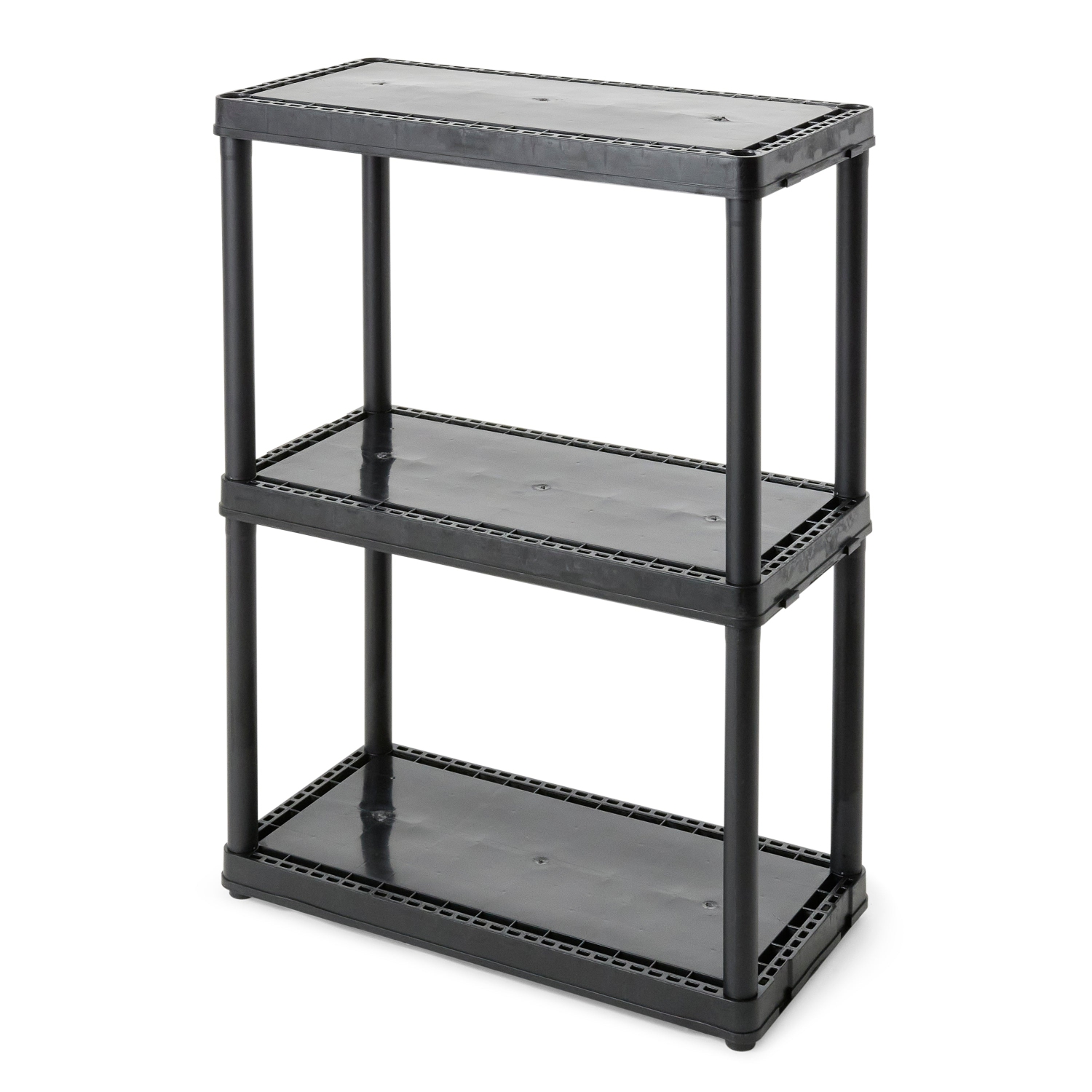 Gracious Living 3 Shelf Fixed Height Light Duty Storage Unit, Black (2 ...