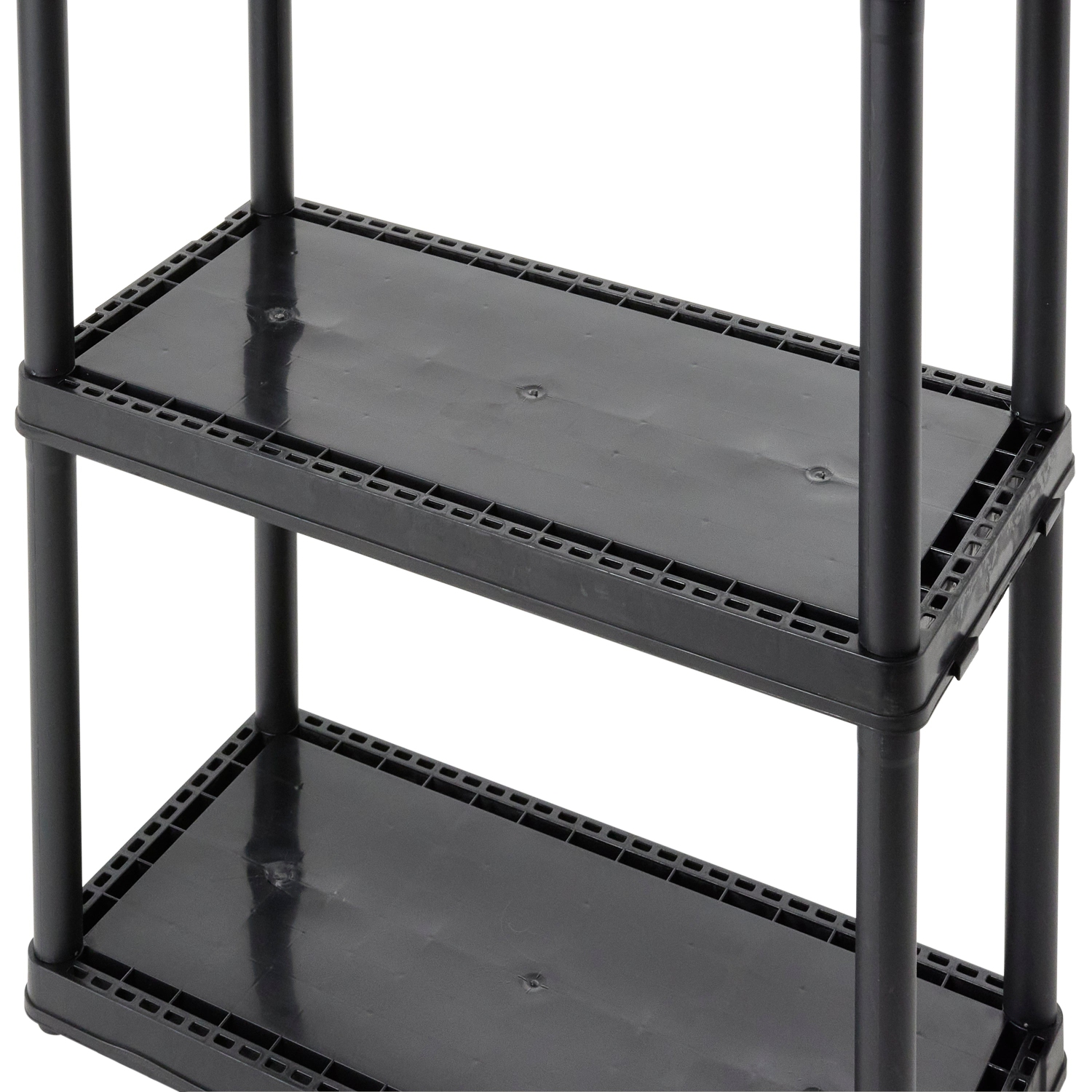 Gracious Living 3 Shelf Fixed Height Light Duty Storage Unit, Black (2 ...