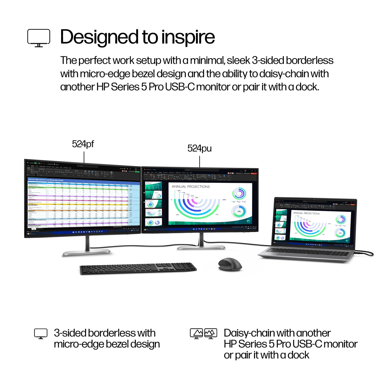 HP Series 5 Pro 524pf 23.8" FHD 100Hz 5ms GTG LCD Monitor - (9D9L6UT# ...