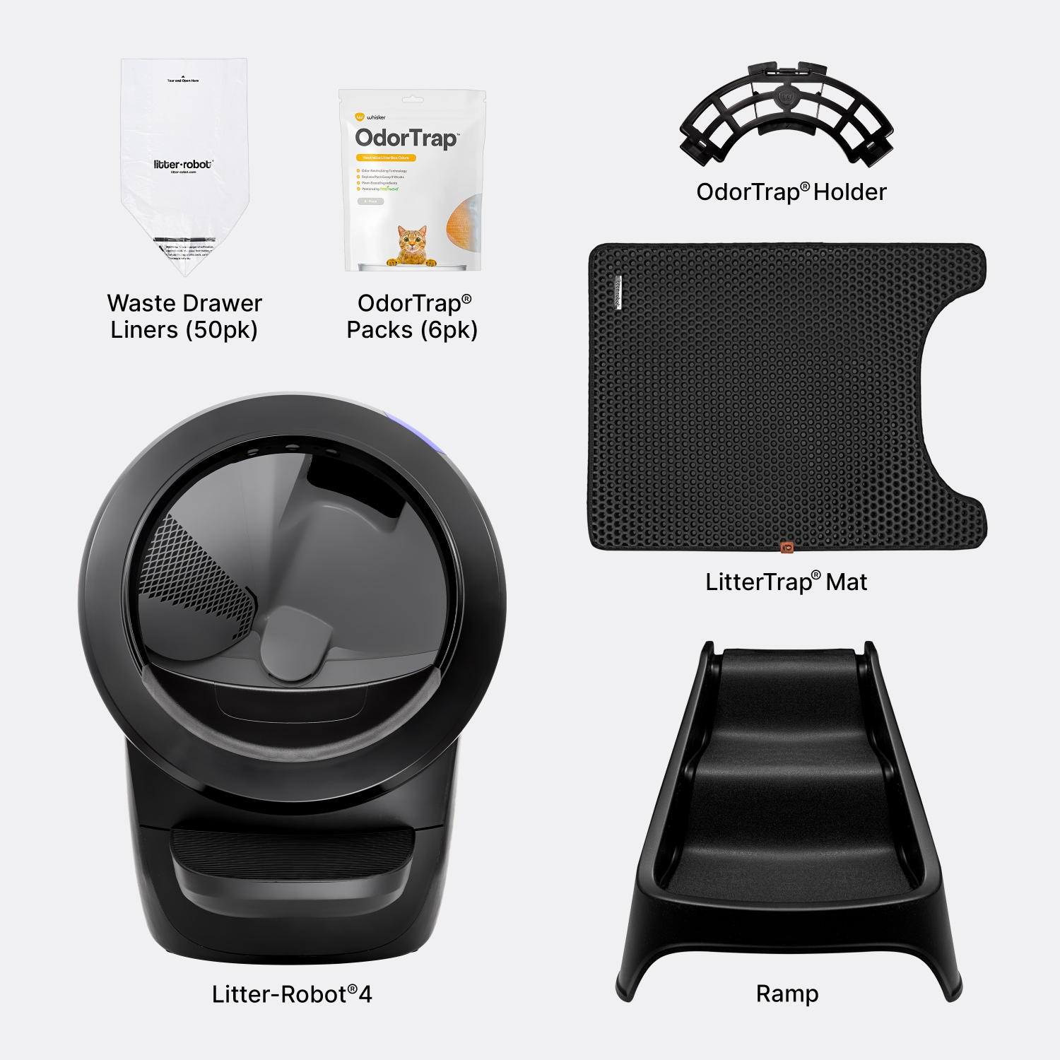 Litter-Robot 4 Complete Bundle by Whisker, Black - Automatic, Self ...