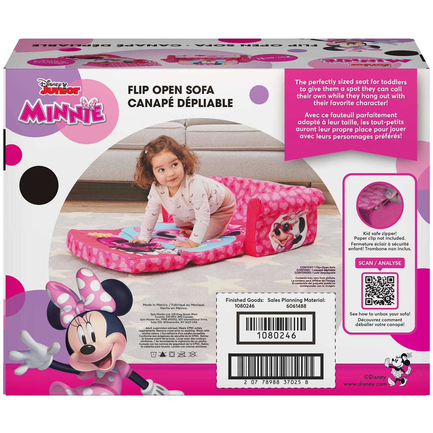 Marshmallow Furniture Children s 2 in 1 Flip Open Foam Compressed Sofa Minnie Mouse Best Buy Canada
