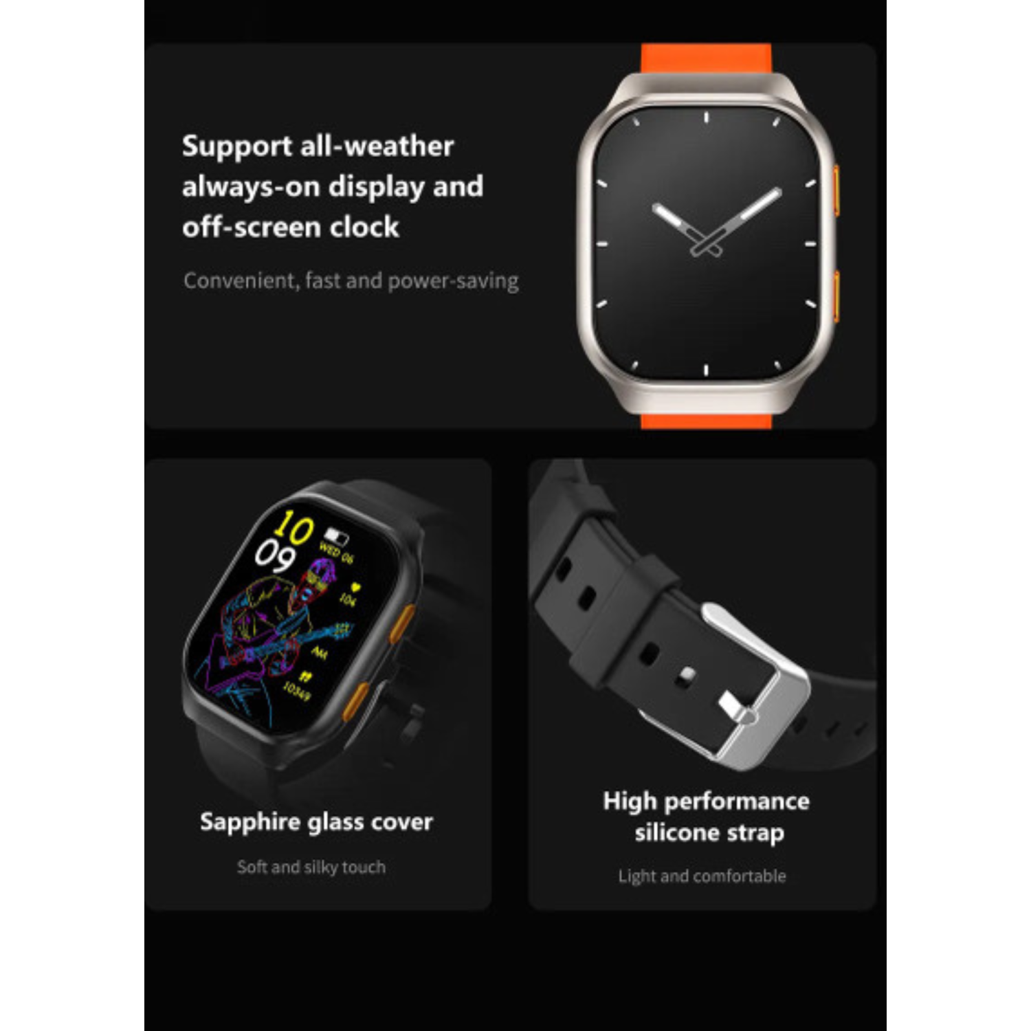 TUTT AMOLED Screen Smartwatch | Always-On Display | Health & Fitness ...