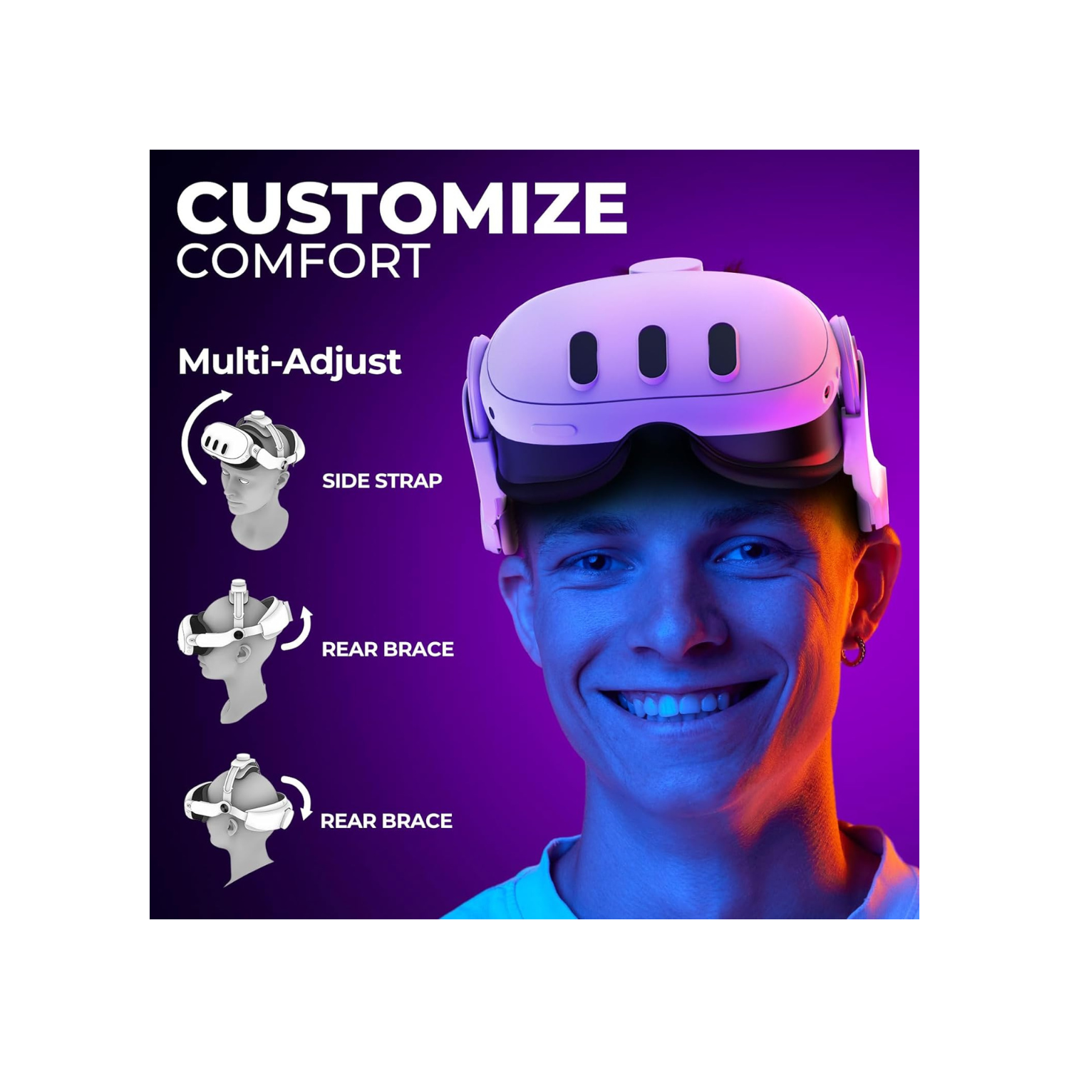 QH3 Pressure-Free Headstrap: Enhance Comfort with Added Top-Fit ...