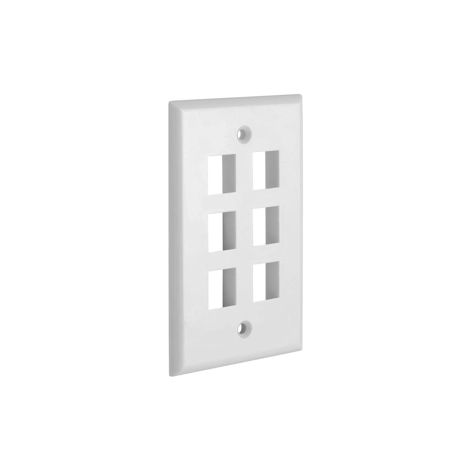 Cmple - 6 Port Keystone Wall Plate 1 Gang Wall Plate with Standard Size ...