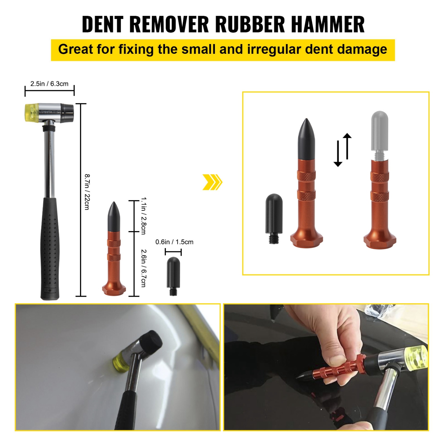 VEVOR 20 Piece Dent Eradication Set, Unpainted Dent Fixing Rods, High ...