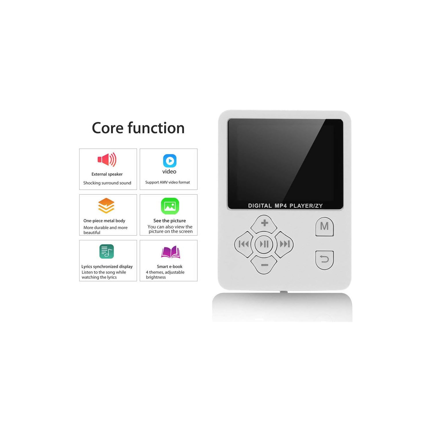 White ultra-thin MP4 player - 16GB TF card included | MP3/AMV playback ...