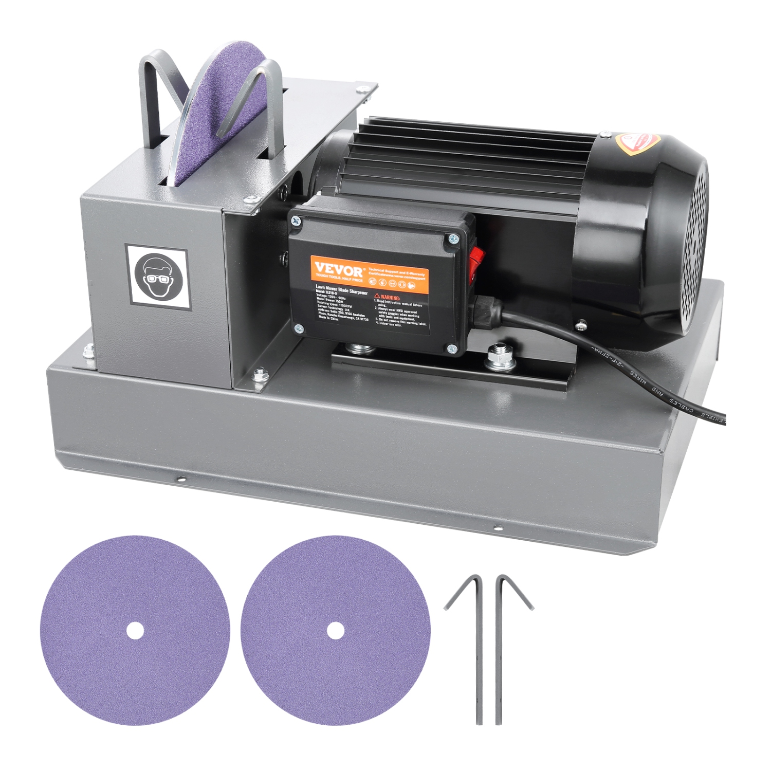 VEVOR 1HP 750W Lawn Mower Blade Sharpener, Lawnmower Blade Grinder with ...