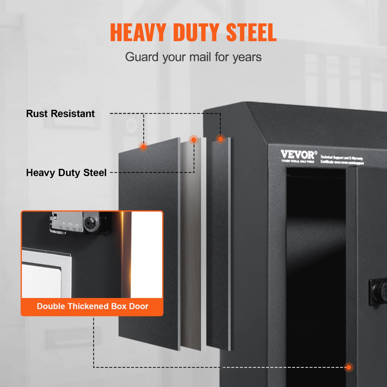 VEVOR 12'' Sturdy Metal Key Safe, Combo Lock, Wall-Mounted, Secure ...