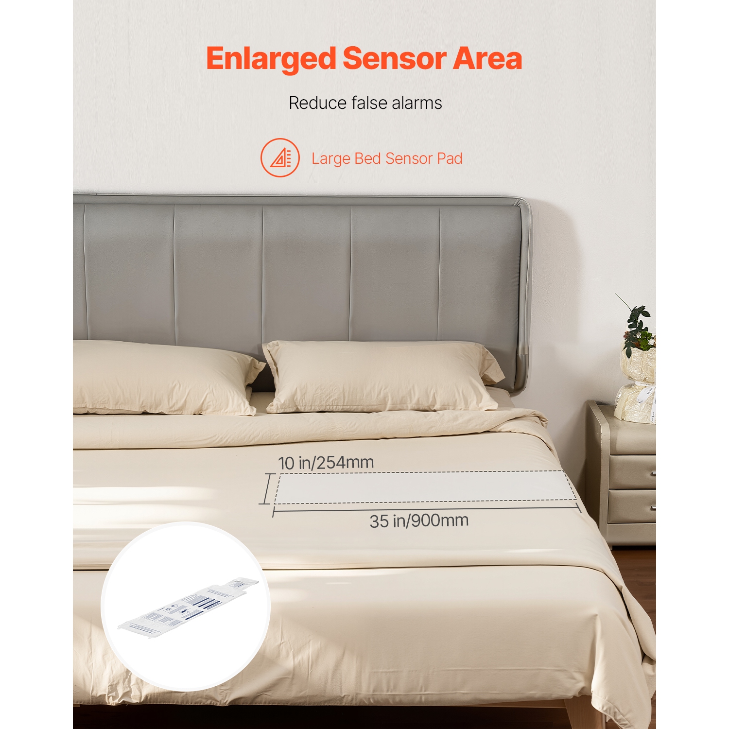 VEVOR 10 x 35-inch Alert Bed Alarm System,Wireless Bed Sensor Pad with ...