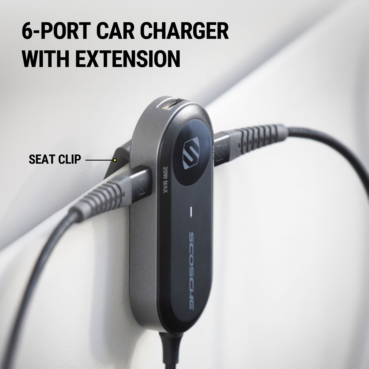 Scosche PowerVolt 100W PD 6-Port USB-C and USB-A Car Charger with 5 ...