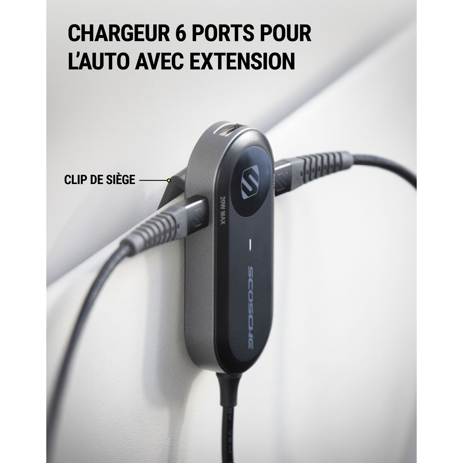 Scosche PowerVolt 100W PD 6-Port USB-C and USB-A Car Charger with 5 ...
