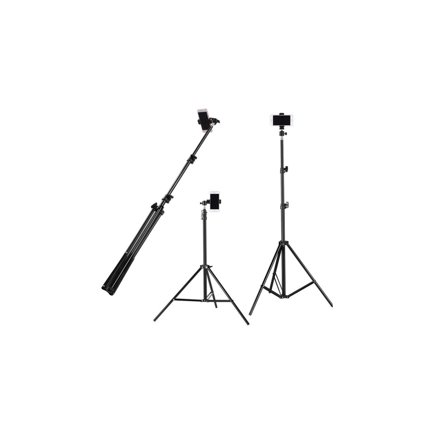2.1m mobile phone stand, telescopic light stand for live photography ...