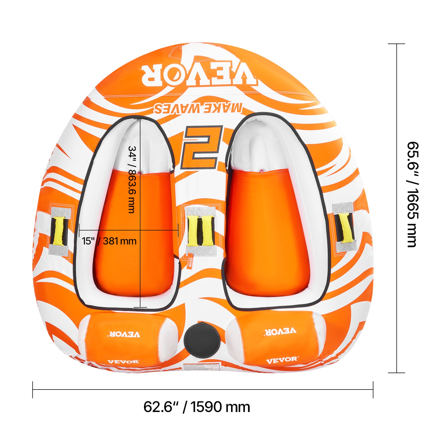 VEVOR 2 Person Towable Tubes for Boating, Inflatable Boat Tubes and ...