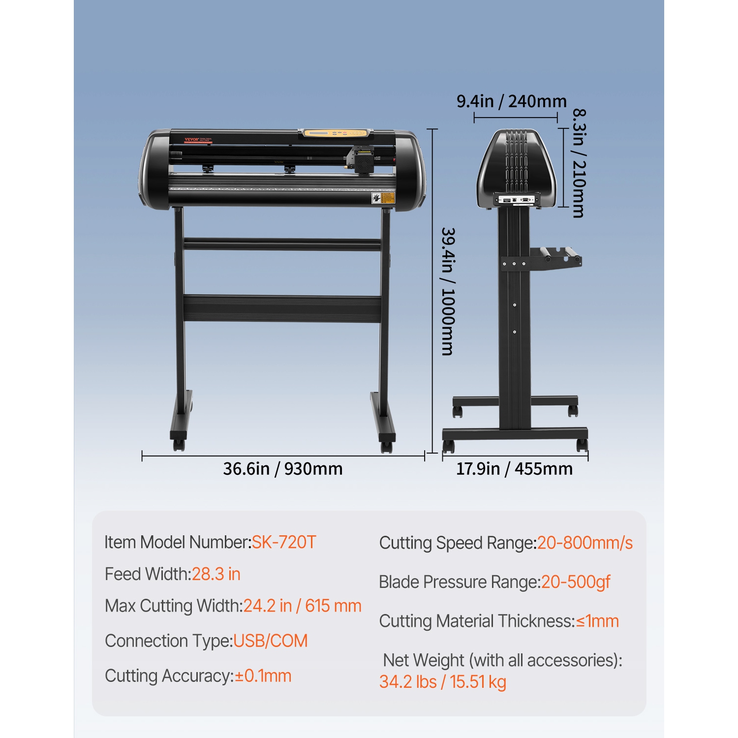 VEVOR 28 Inch Vinyl Cutter Machine, Upgraded Paper Feed Cutting Plotter ...