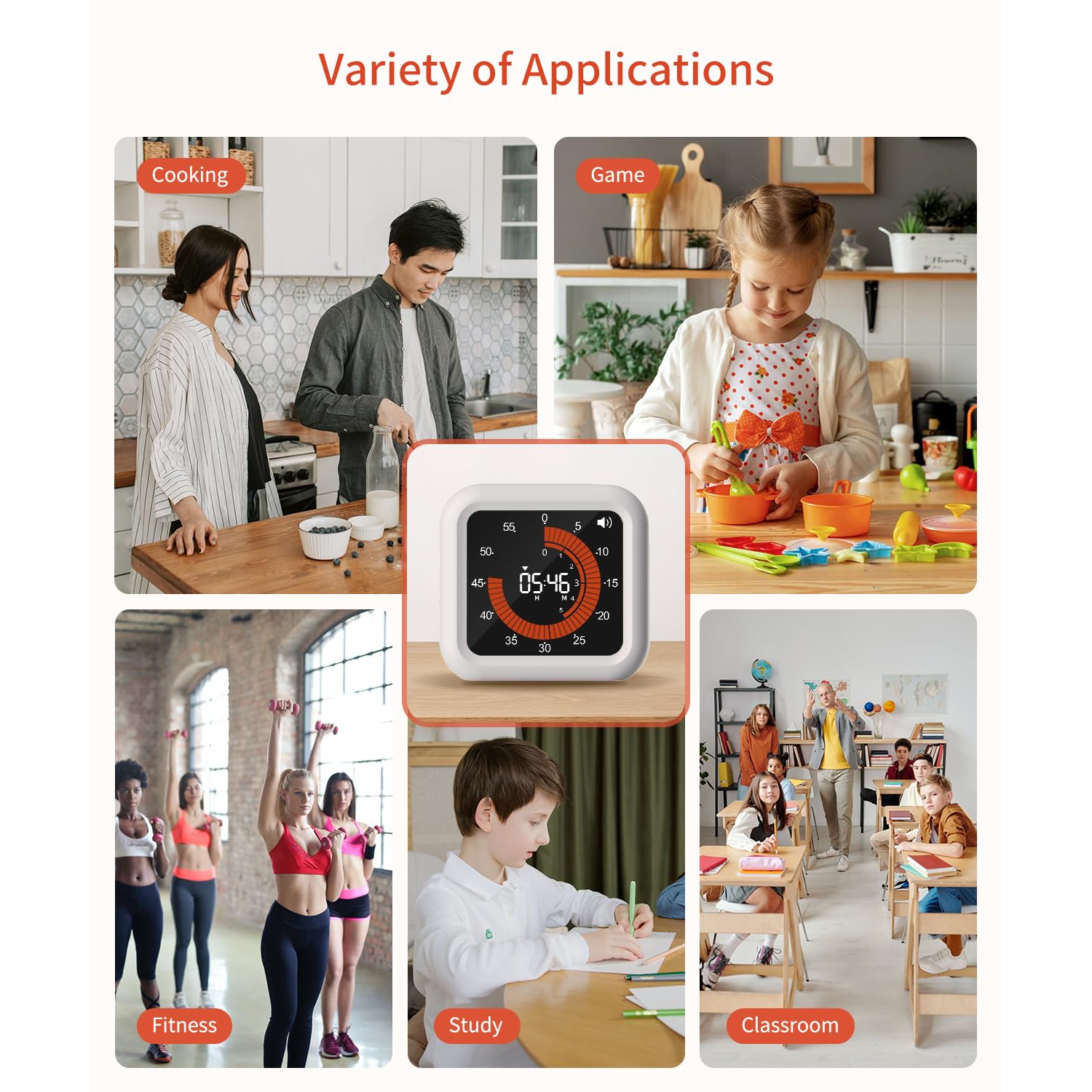 Magnetic Timer for Classroom, Digital Visual Timer for Kitchen and ...