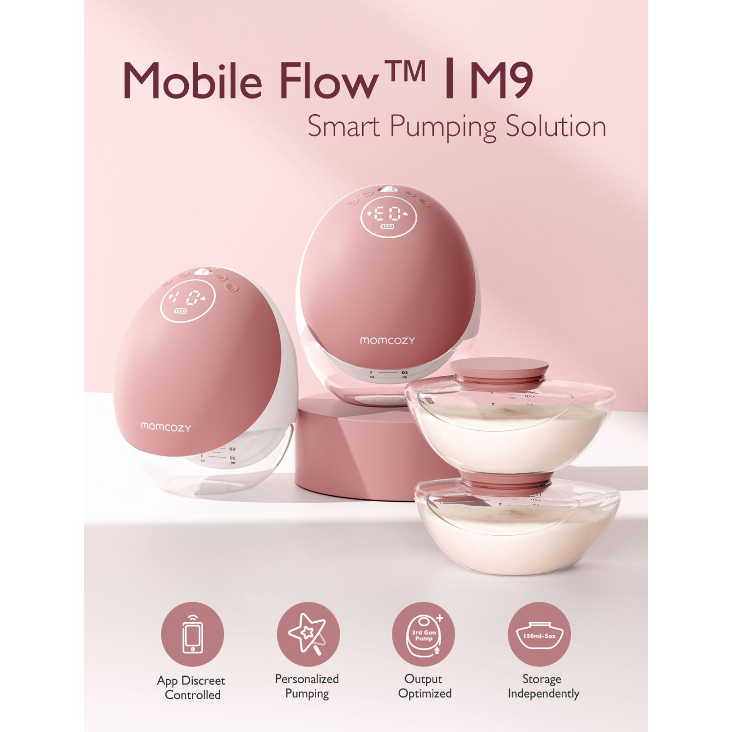 Momcozy Breast Pump Hands Free Upgraded Mobile Flow | M9, App Discreet ...