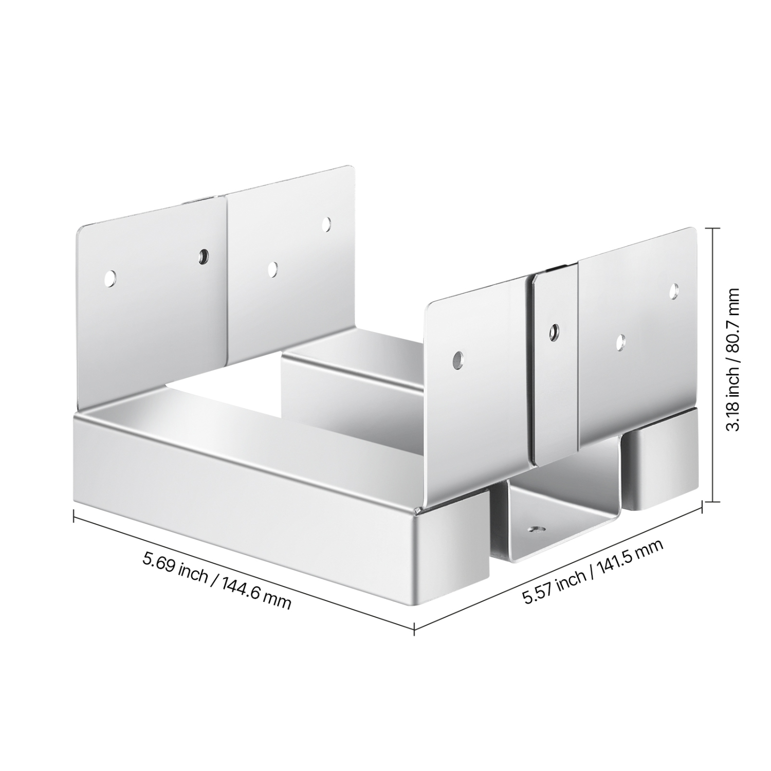 VEVOR 6x6 Post Base 10 Pcs, Inner Size 5.49x5.57inch/139.5x141.5mm ...