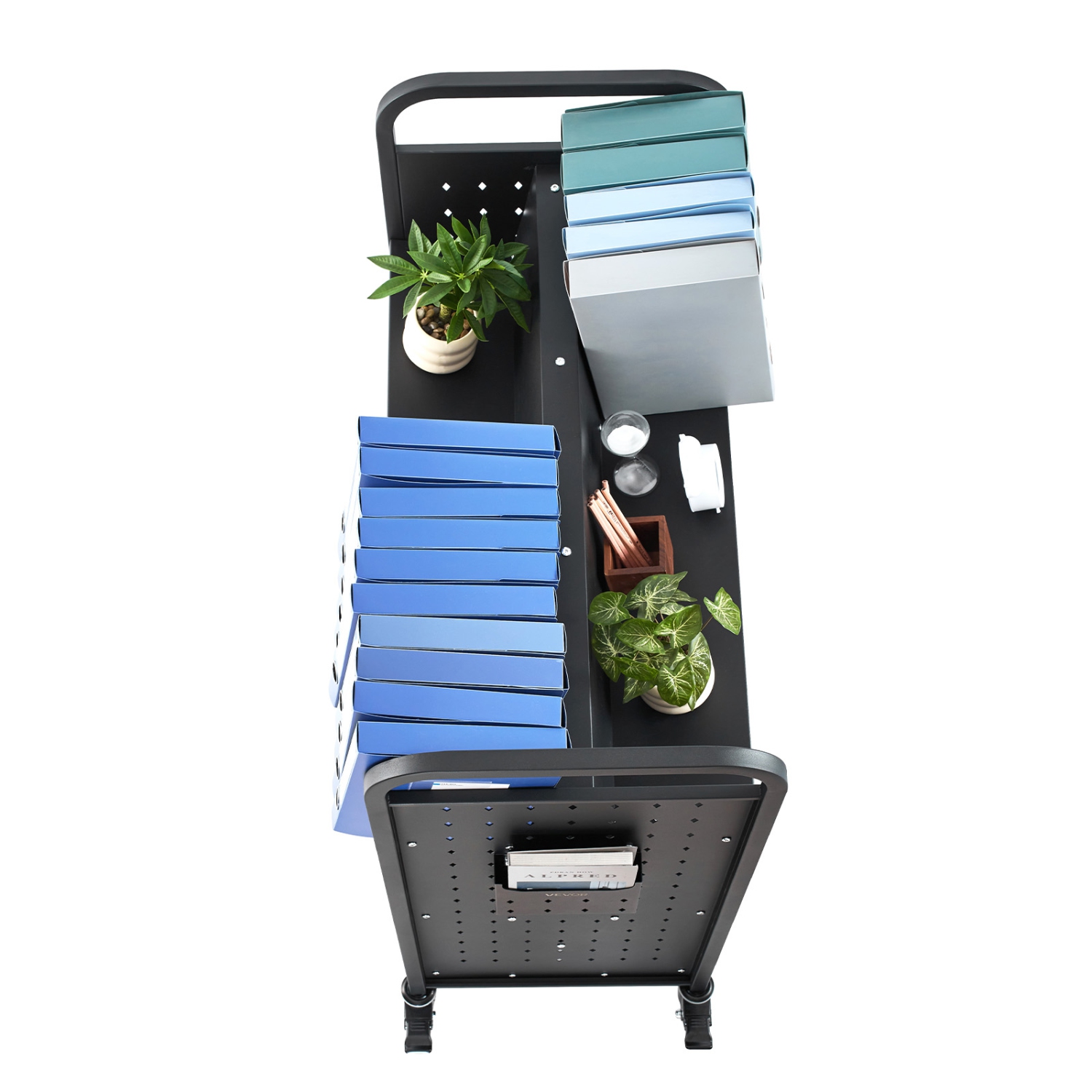 VEVOR 330 lbs Capacity Rolling Library Book Cart, 38.2 x 20.3 x 48.2 ...