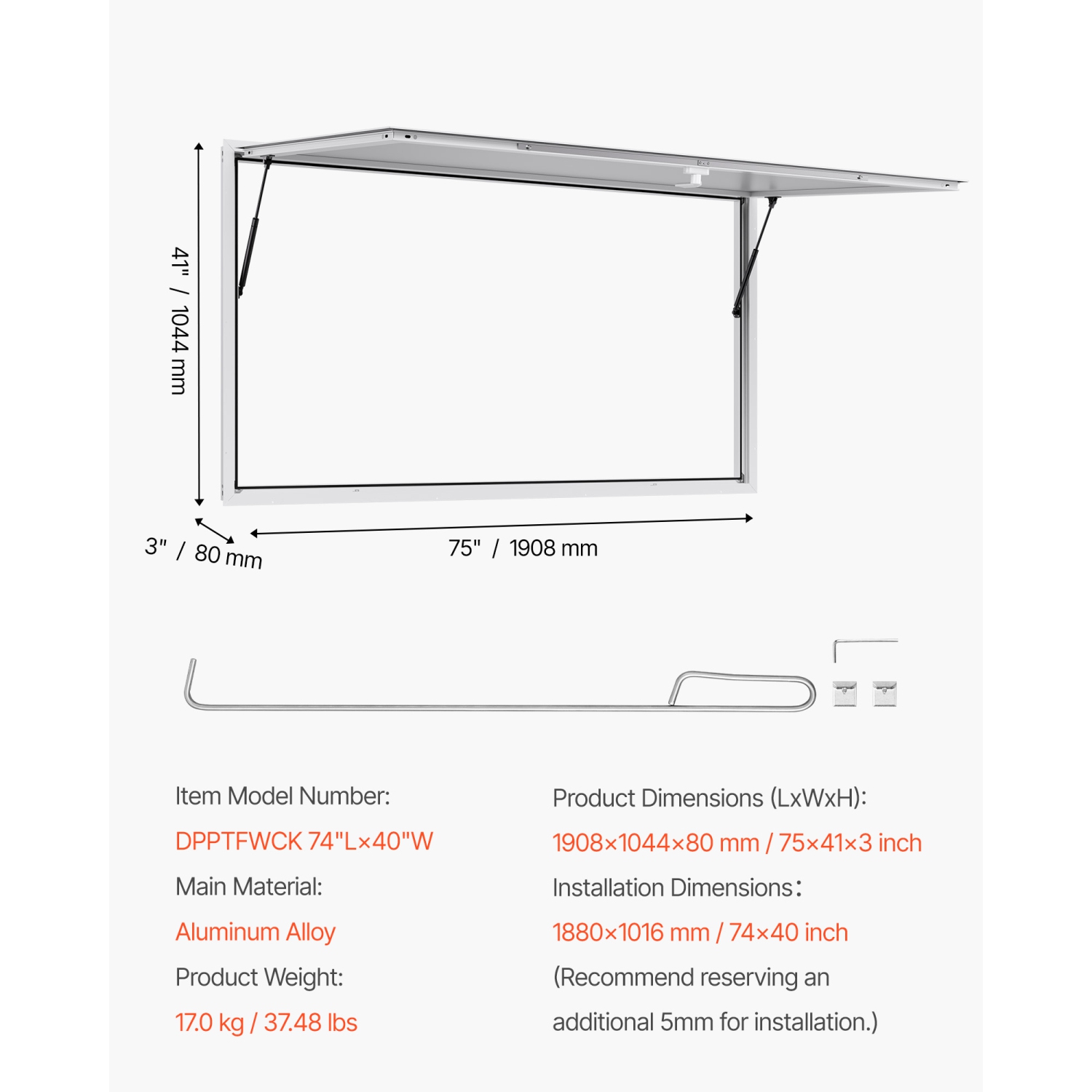 VEVOR 74x40 in Concession Window,Aluminum Alloy Frame Service Window ...