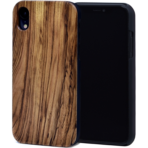 iPhone XR Wood Case | Real Zebra Wood Backside and Durable ...
