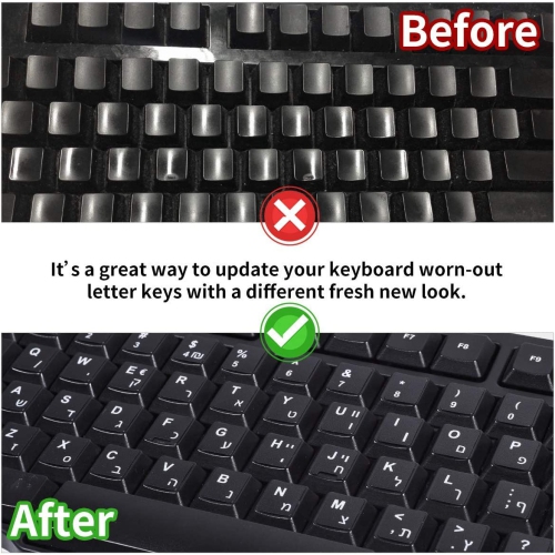 LaptopKing Universal Keyboard Stickers Replacement Keyboard Skin black ...