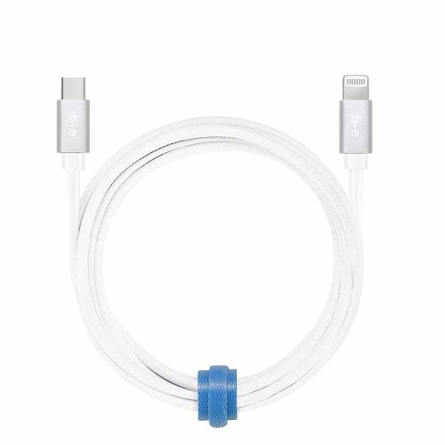 Blu Element Braided Charge/Sync USB-C to Lightning Cable 6ft White ...