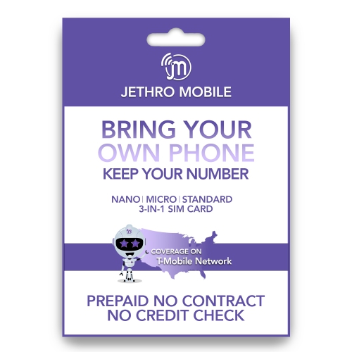 Jethro Mobile USA 5G/4G LTE Tri-Cut SIM Card - Nano Micro Standard 3 in ...