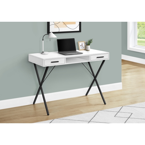Monarch Specialties I 7790 Computer Desk 42"L White Black Metal | Best ...