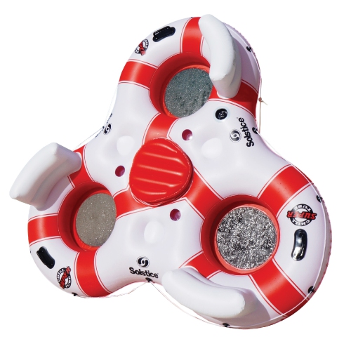 81-Inch White and Red Solstice Super Chill Swimming Pool Float with ...