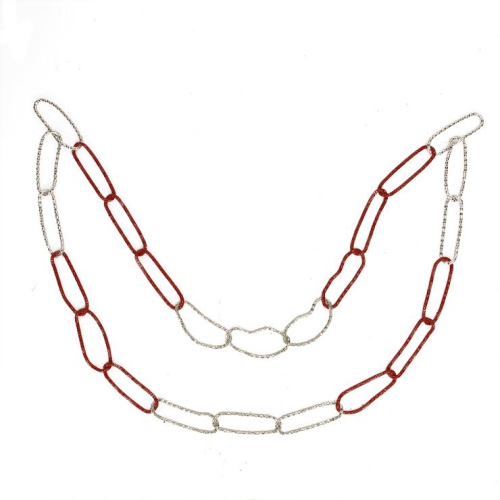 36" Red and Silver Round Loops Christmas Chain Garland - Unlit | Best ...