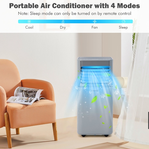 Costway 8000 BTU Portable Air Conditioner 3-in-1 Air Cooler w/Dehumidifier & Fan Mode | Best Buy ...