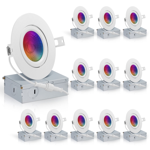 4 Inch WiFi Smart Slim Gimbal LED Recessed Ceiling Light 12PK (No Hub ...